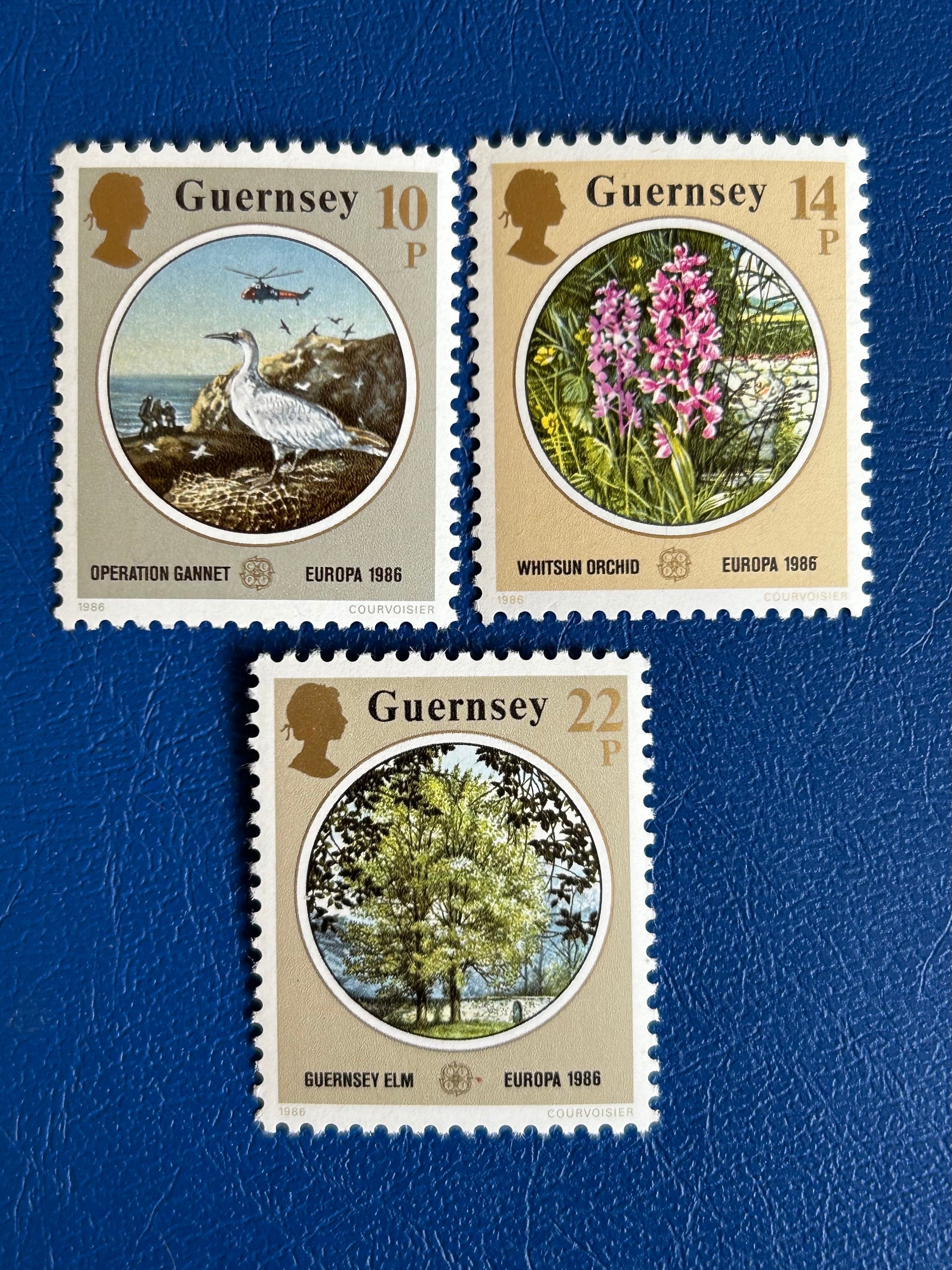 Guernsey - Original Vintage Postage Stamps - 1986 Environmental Protection - On the Ridge Stamps