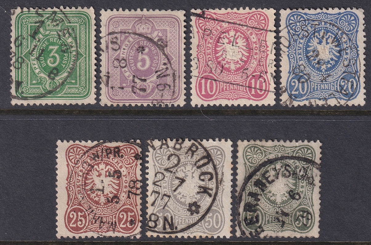 Classic Stamps - Germany 1875 Sc 29-35 Deutschland Mi 31-6,38 set used ...
