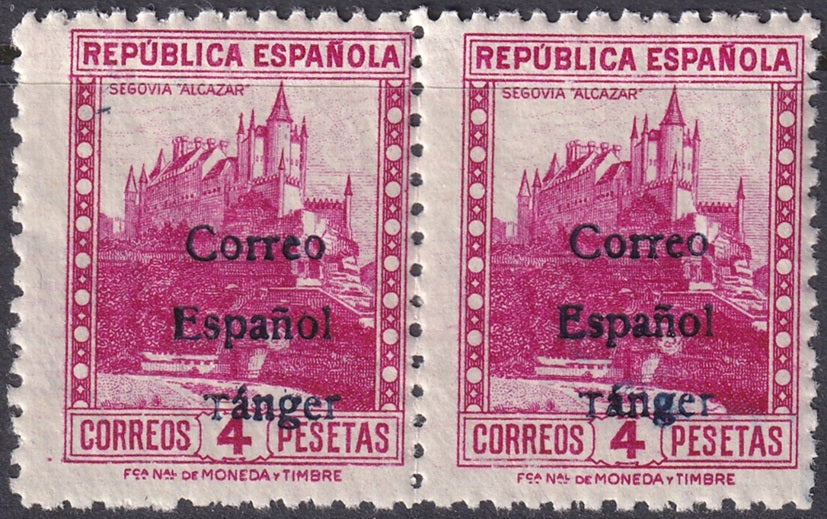 Classic Stamps - Spanish Tangier 1938 Ed 107 Tánger pair MNH** - On the ...