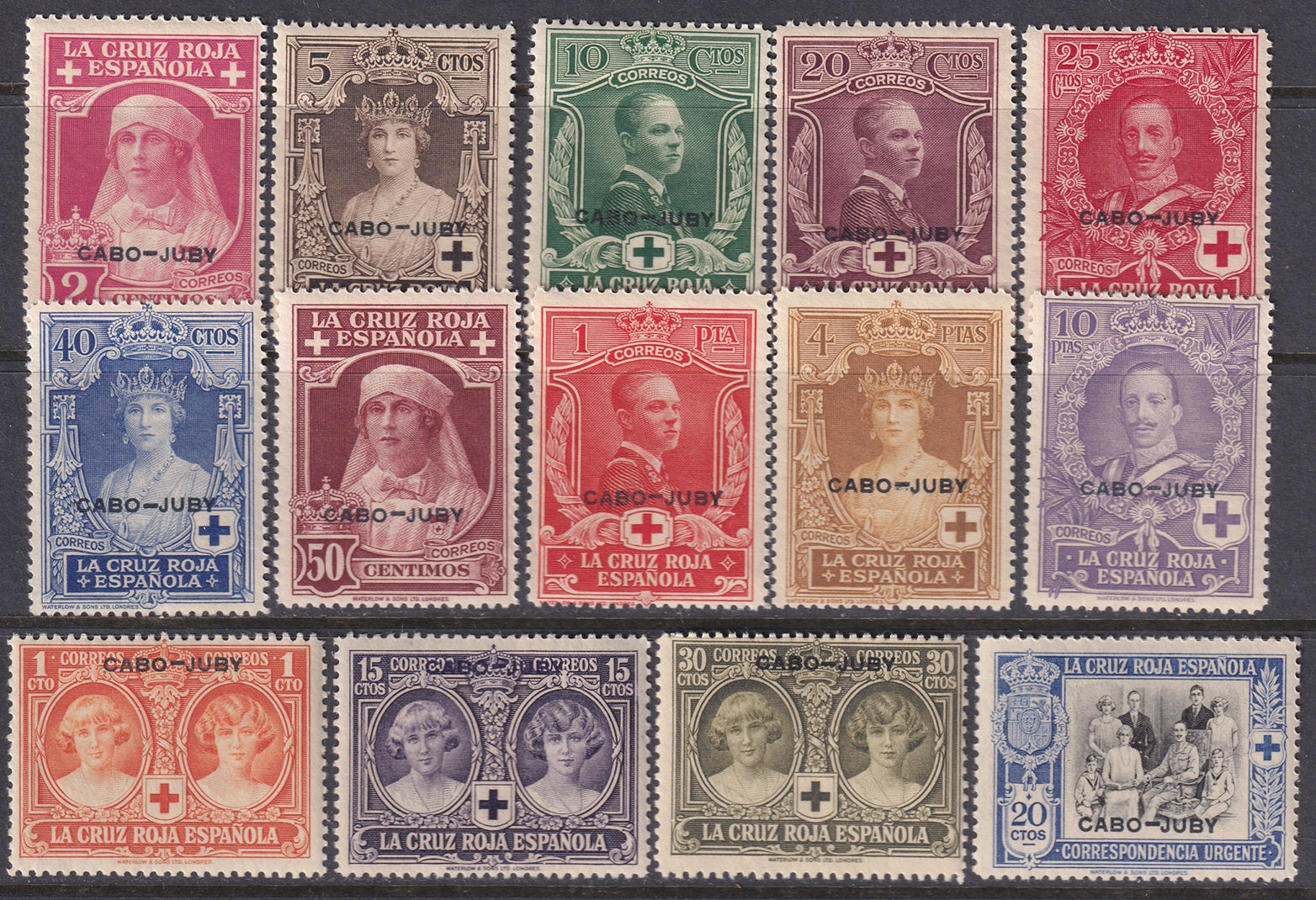 Classic Stamps - Cape Juby 1926 Sc B1-13,EB1 Cabo Juby Ed 26-39 set MNH ...