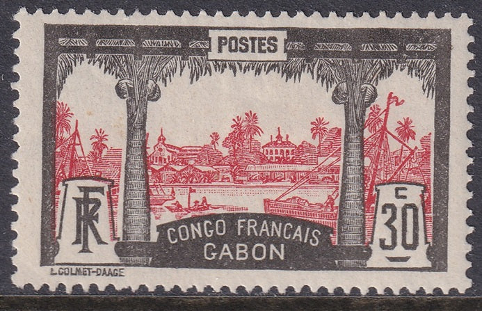 Classic Stamps - Gabon 1910 Sc 40 Yt 40 MH* - On the Ridge Stamps