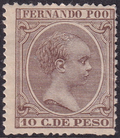 Classic Stamps - Fernando Po 1894 Sc 17A Ed 17 MLH* disturbed gum - On ...