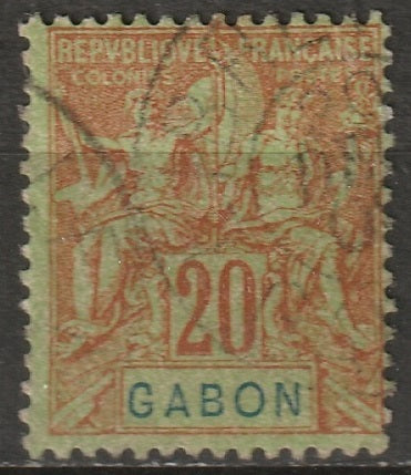 Classic Stamps - Gabon 1904 Sc 22 used Libreville cancel - On the Ridge ...