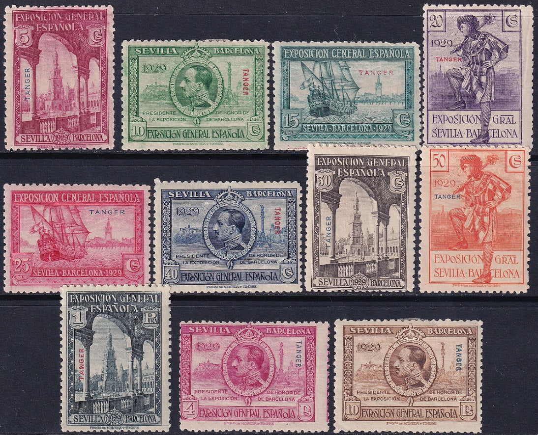 Classic Stamps - Spanish Tangier 1929 Sc L1-11 set most MLH* - On the ...