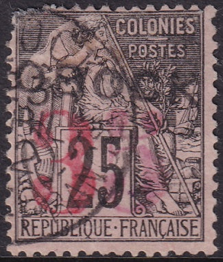 Classic Stamps - Obock 1892 Sc 29 used Obock cancel damaged upper left ...