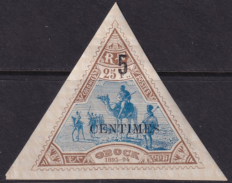 Classic Stamps - Somali Coast 1902 Sc 33E MH* crease at top - On the ...