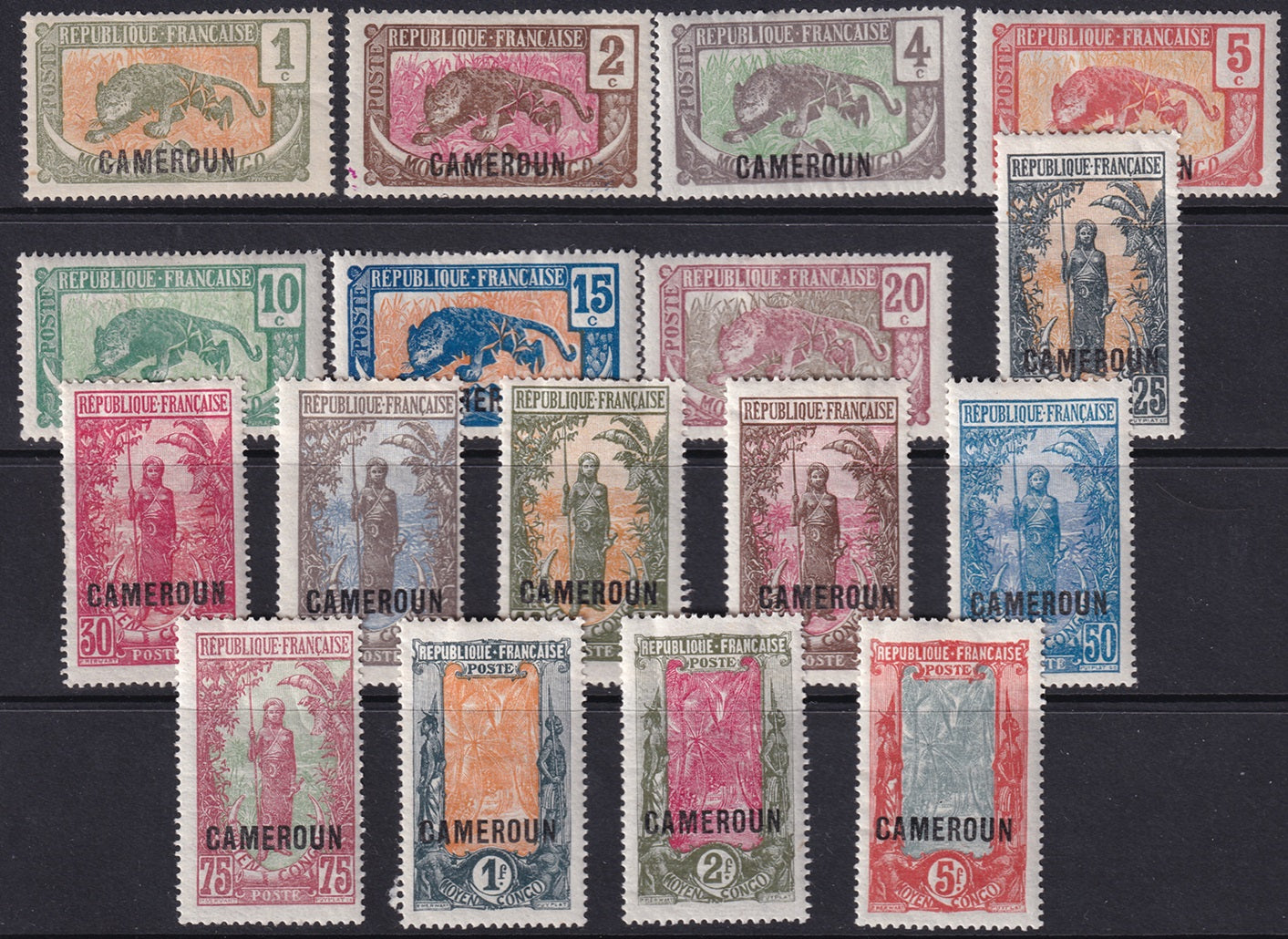 Classic Stamps - Cameroun 1921 Sc 147-63 set MH* - On the Ridge Stamps