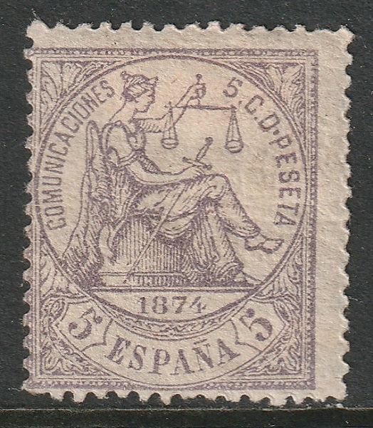 Classic Stamps - Spain 1874 Sc 202 MH DG - On the Ridge Stamps