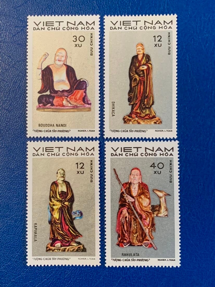 Vietnam - Original Vintage Postage Stamps- 1971 Statues Buddhist Pagoda ...